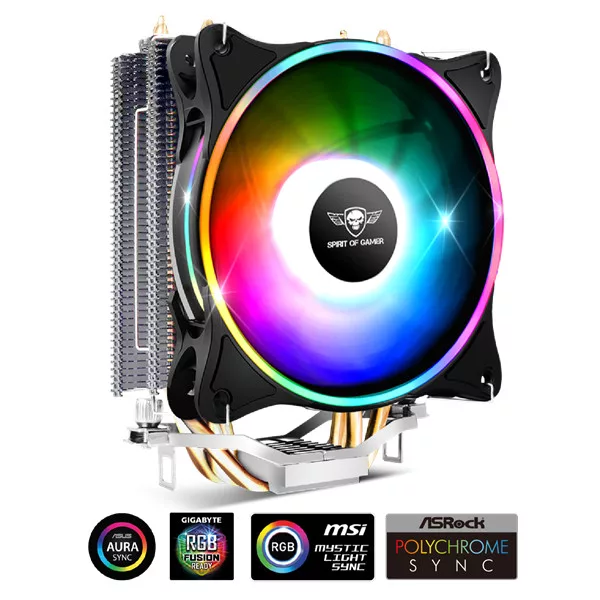 Spirit of Gamer CPU Cooler - CPU AIRCOOLER 120 MM ARGB (27dB; 2500 RPM ...