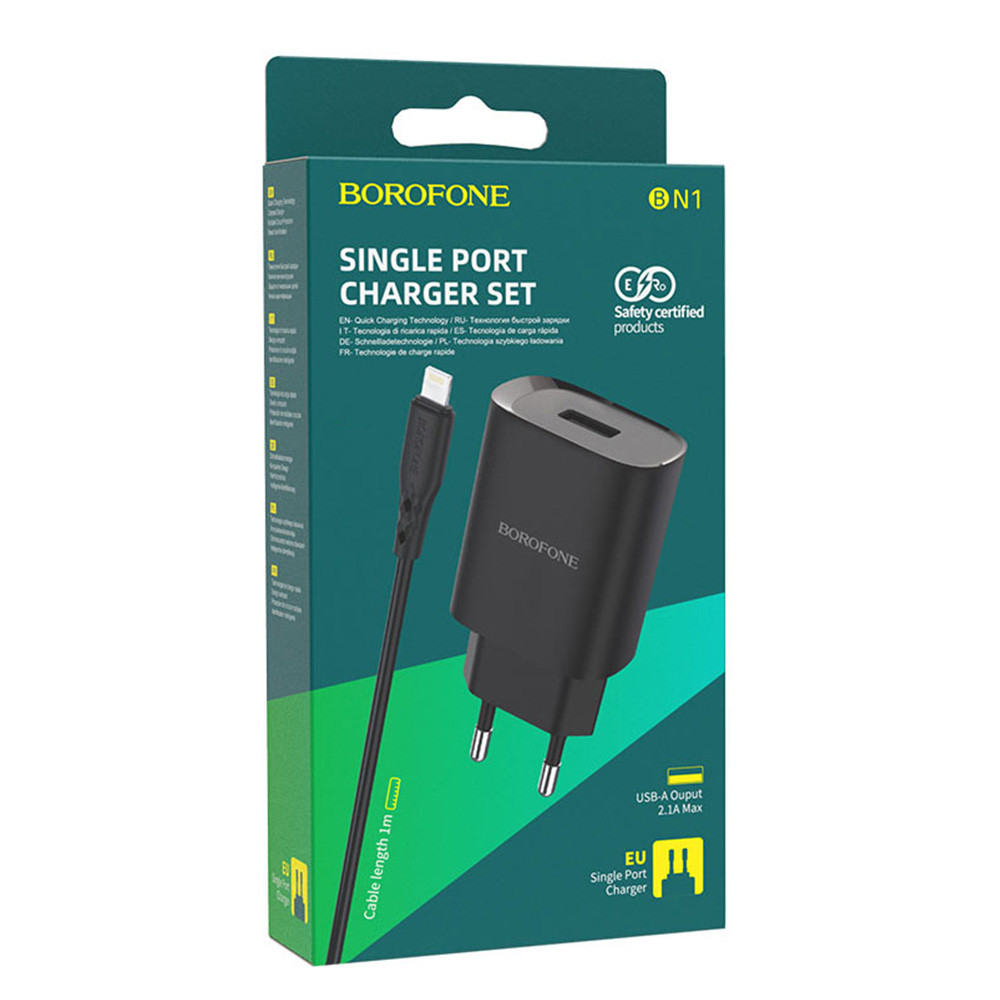 Borofone BN1 Töltőfej 2.1A + Micro USB kábel 1 m - FEKETE Mai Ára: 3 490 Ft